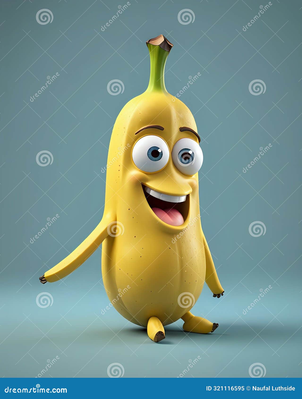Illustration of a Banana with a Smiling Face Stock Illustration ...