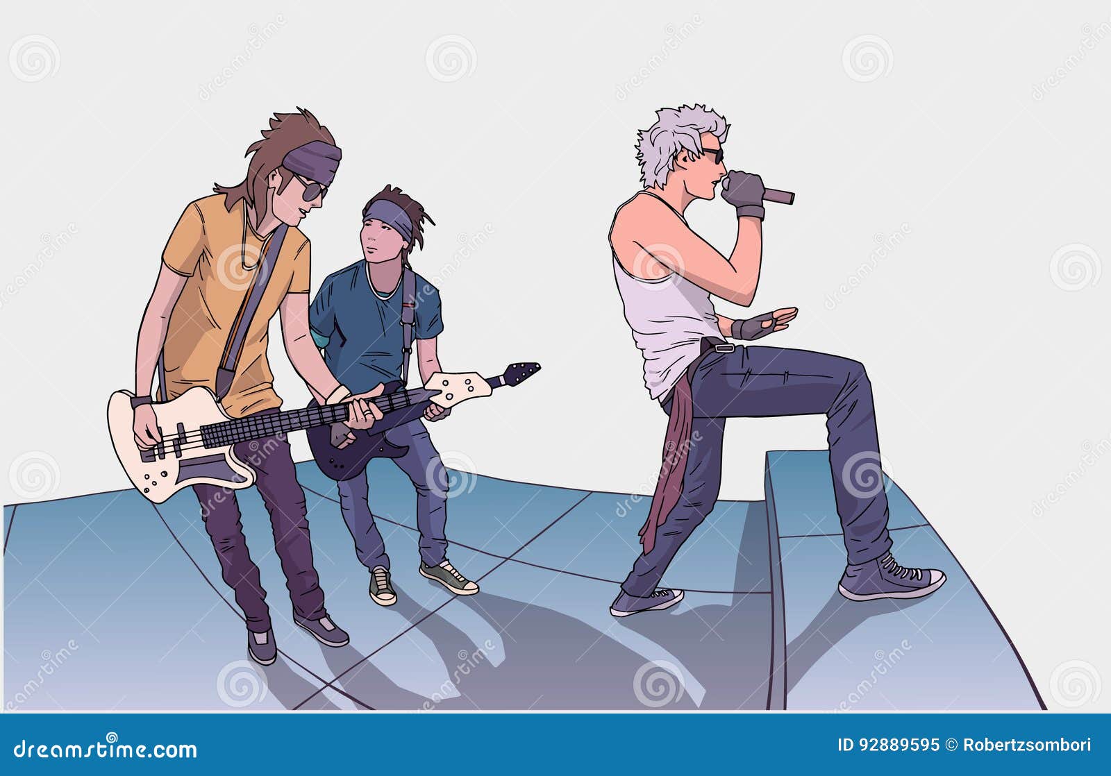 Illustration of Band Performing on Stage Stock Illustration ...