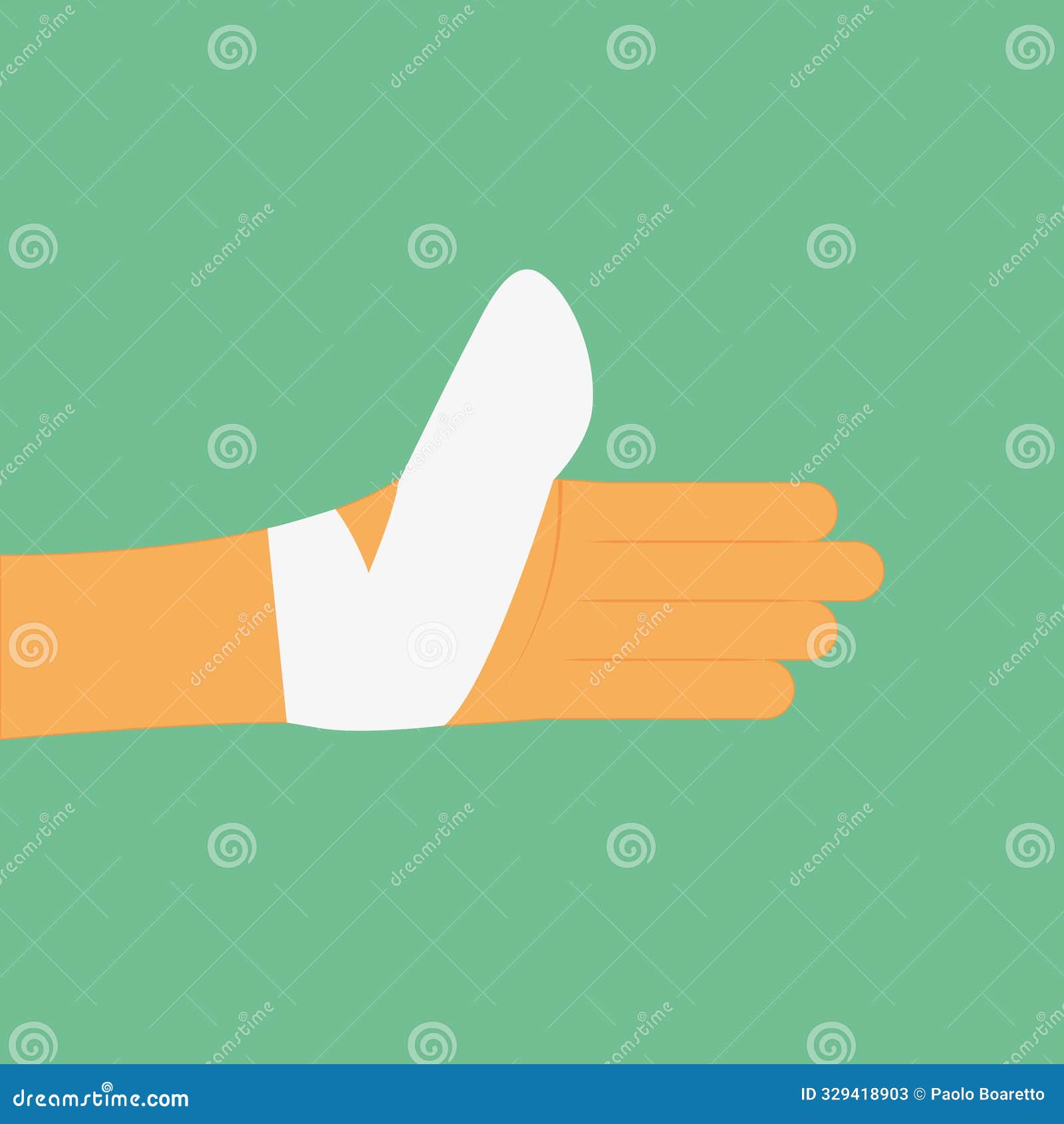 The Illustration of the Bandaged Finger. Simple Flat Vector ...