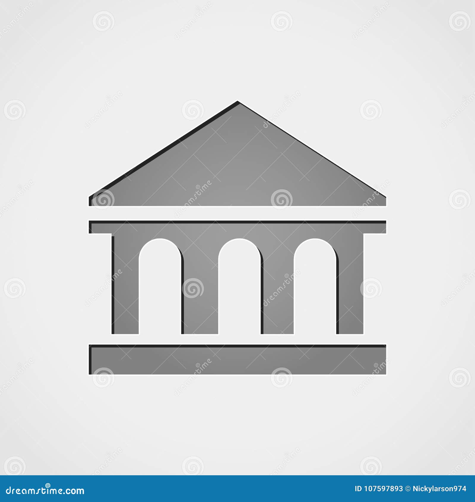 Bank grey icon stock vector. Illustration of website - 107597893