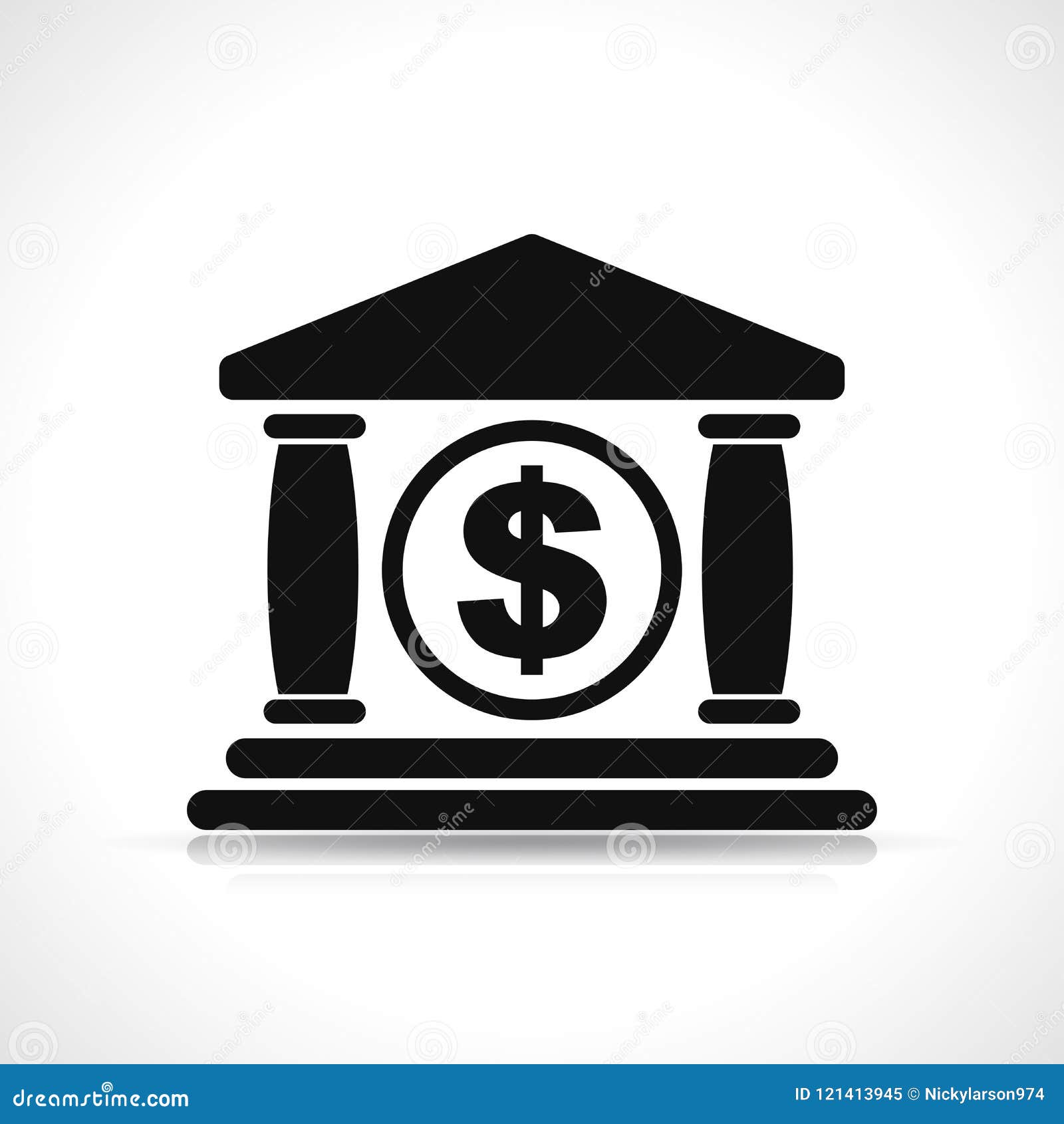 Bank Icon on White Background Stock Vector - Illustration of icon, bank ...