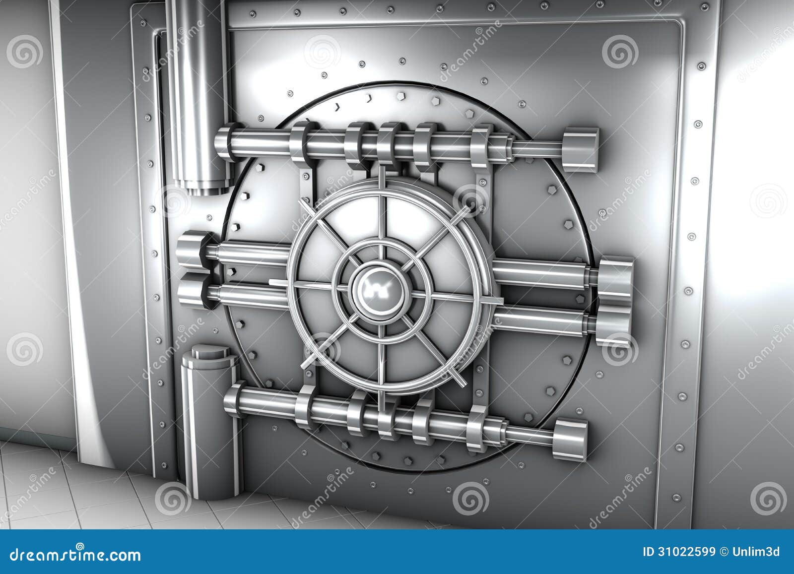 Front Of A Bank Vault