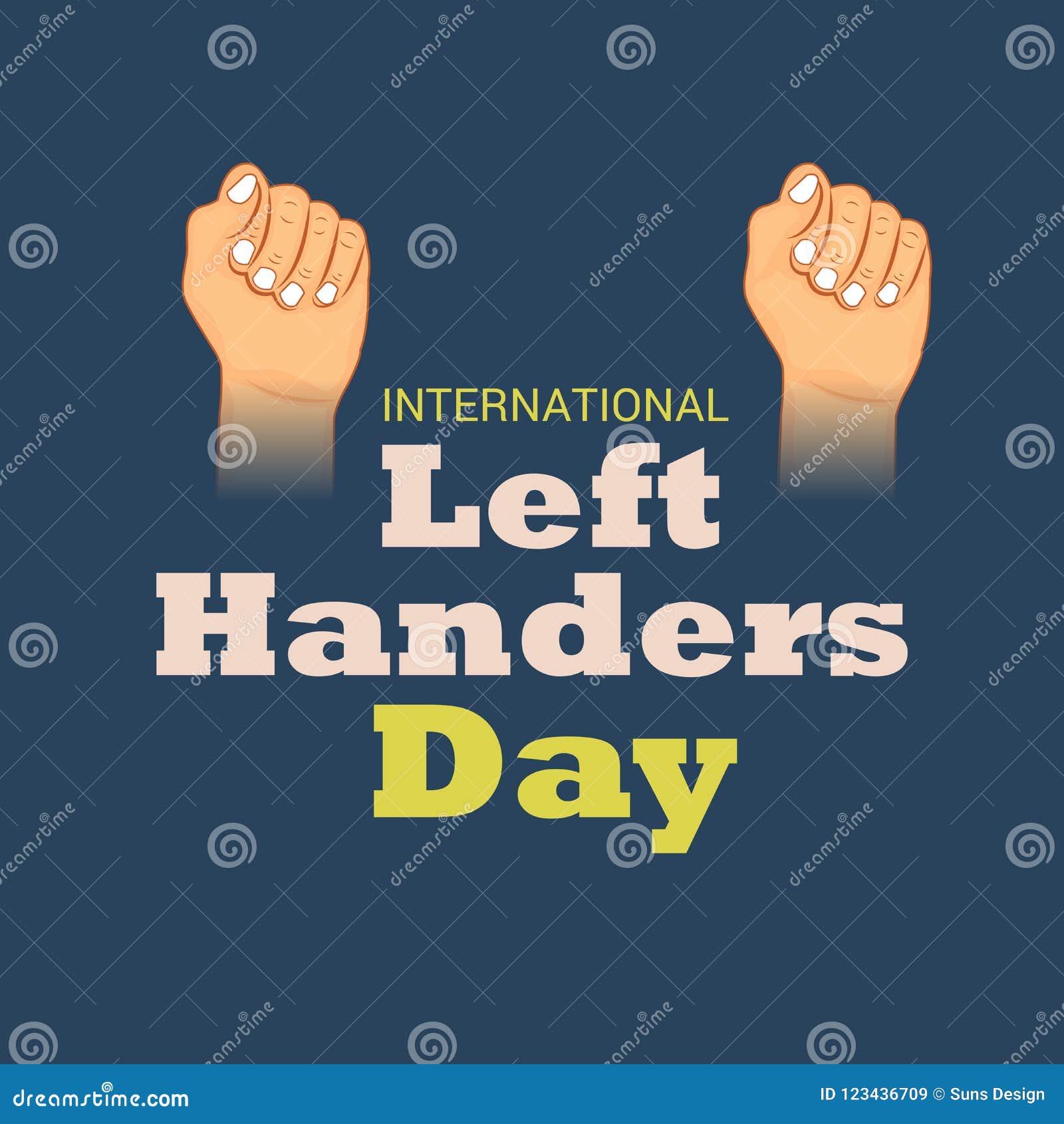 International Left Handers Day. Stock Illustration - Illustration of ...