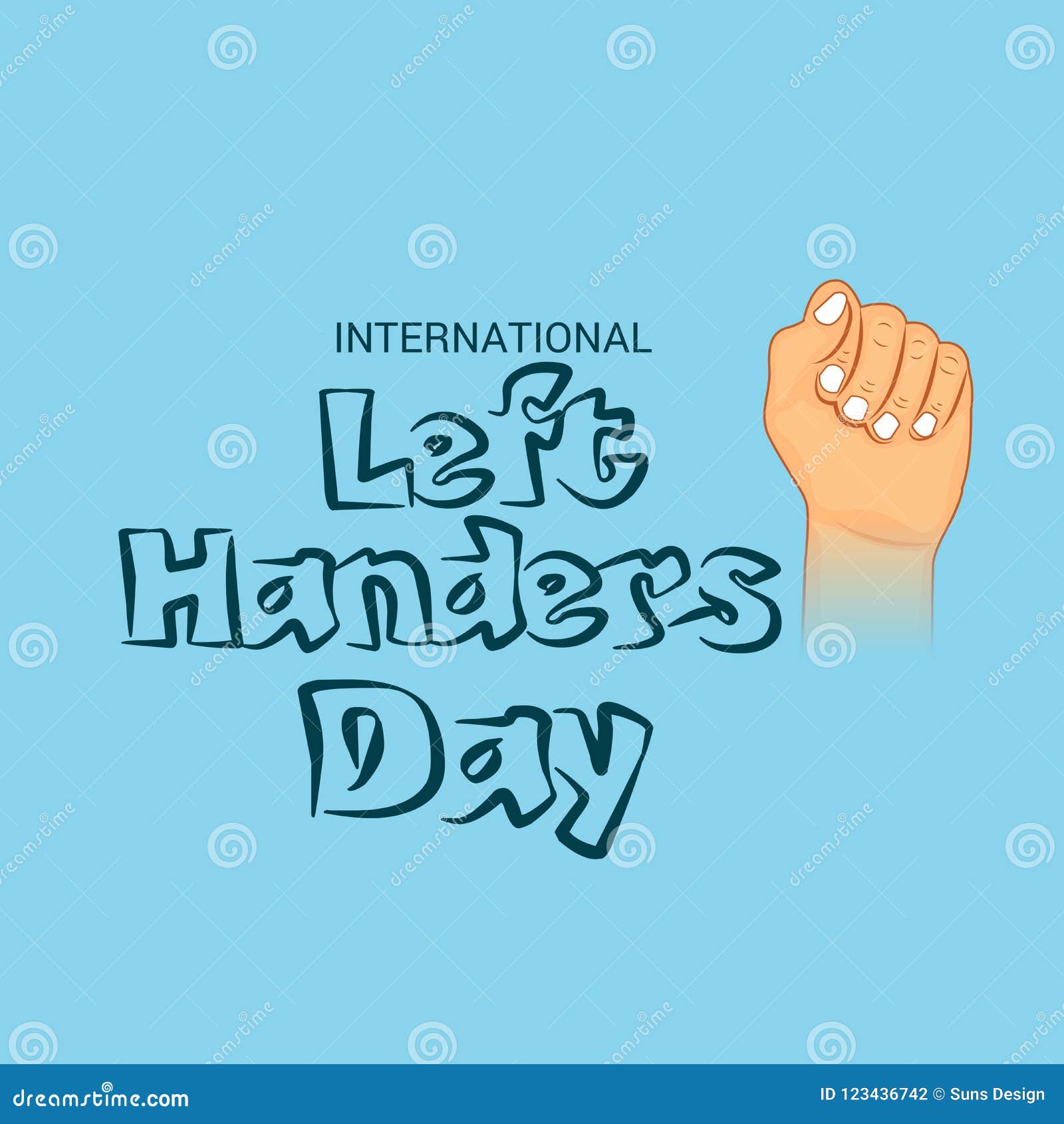 International Left Handers Day. Stock Illustration - Illustration of ...