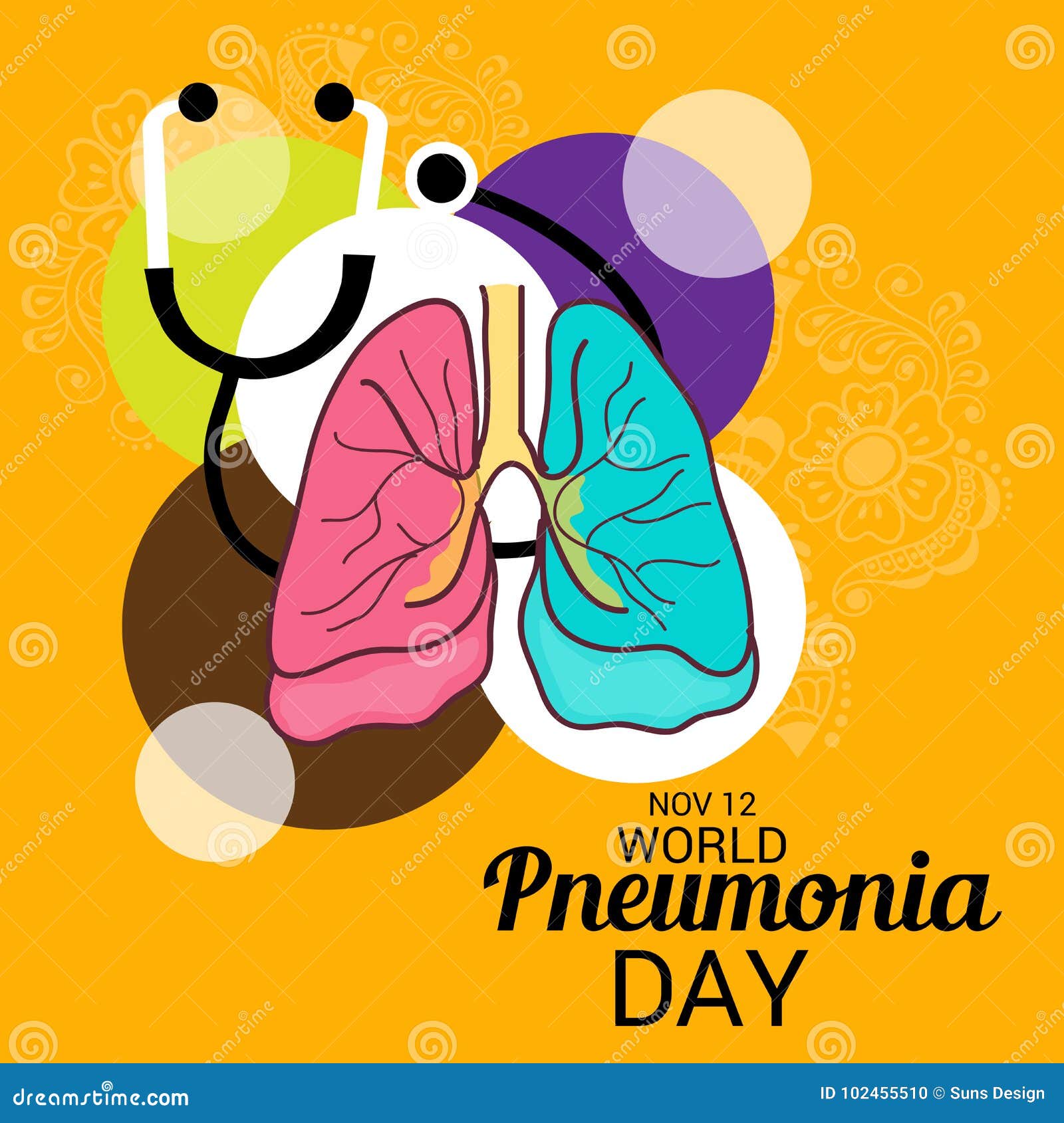 World Pneumonia Day. November 12. Poster Or Banner With Lungs And World ...