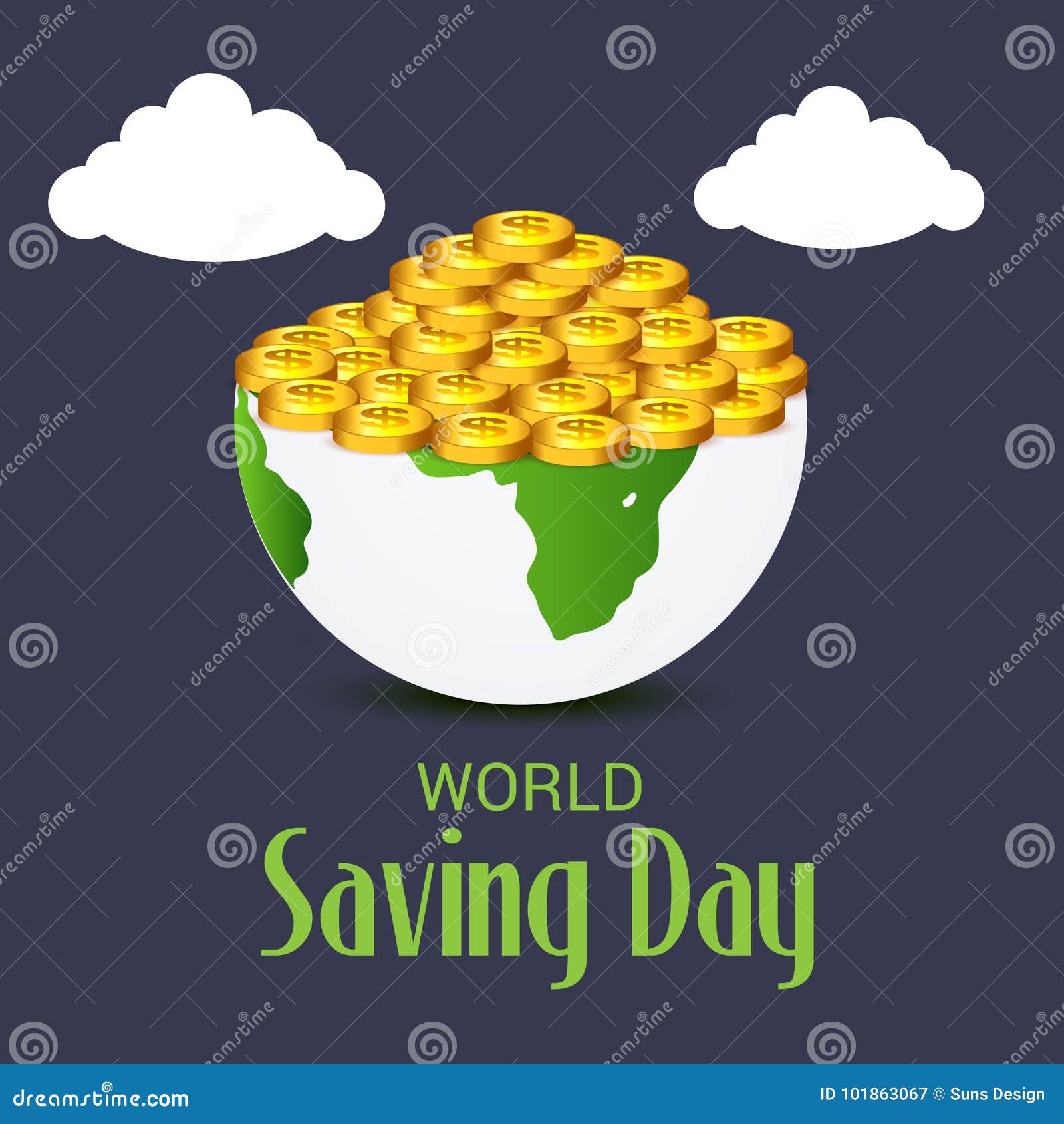 World saving day. stock illustration. Illustration of growth - 101863067