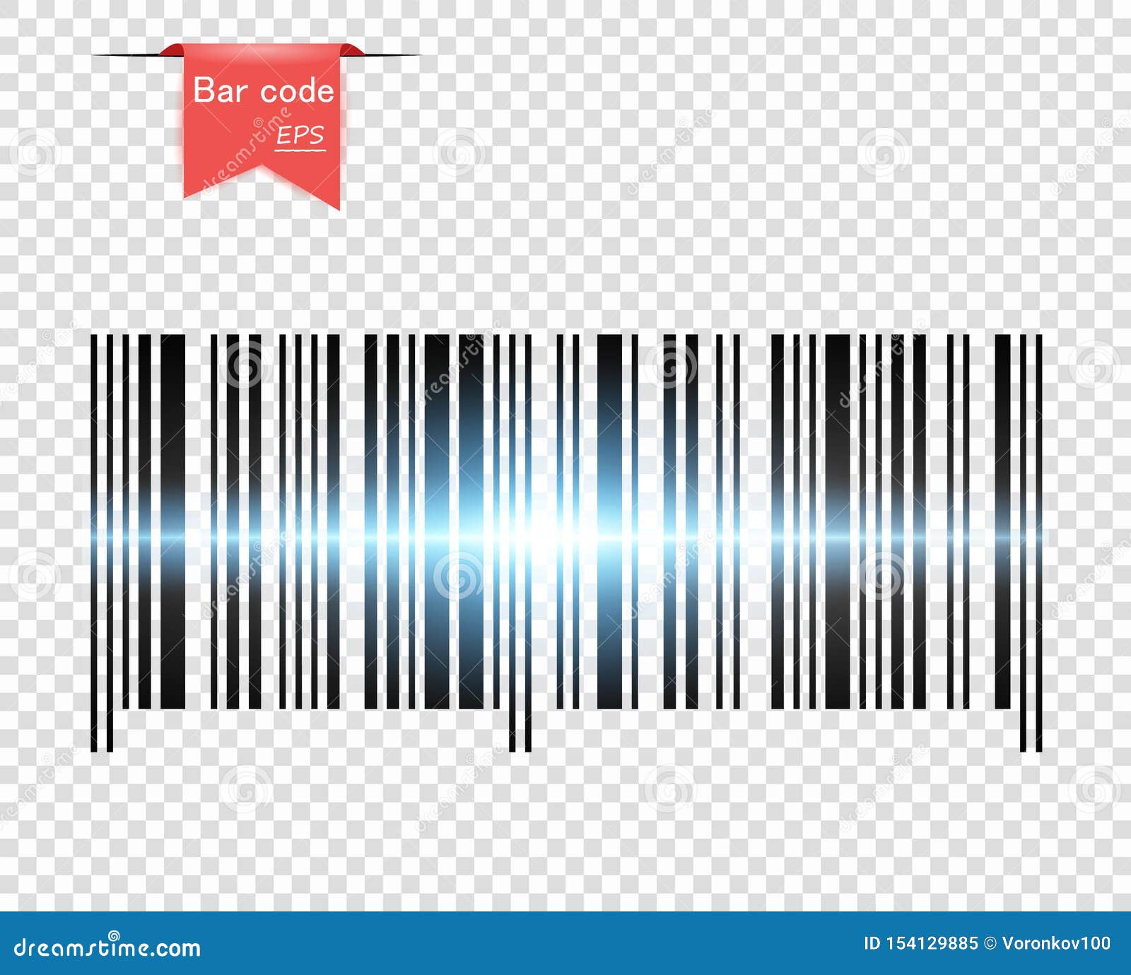 Illustration of a Bar Code. Laser Scanning. Light Effect. the Element ...