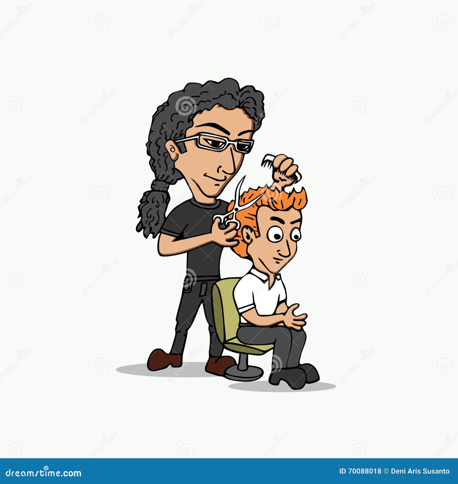 Illustration Barber Cartoon Stock Vector - Illustration of happy, comic ...