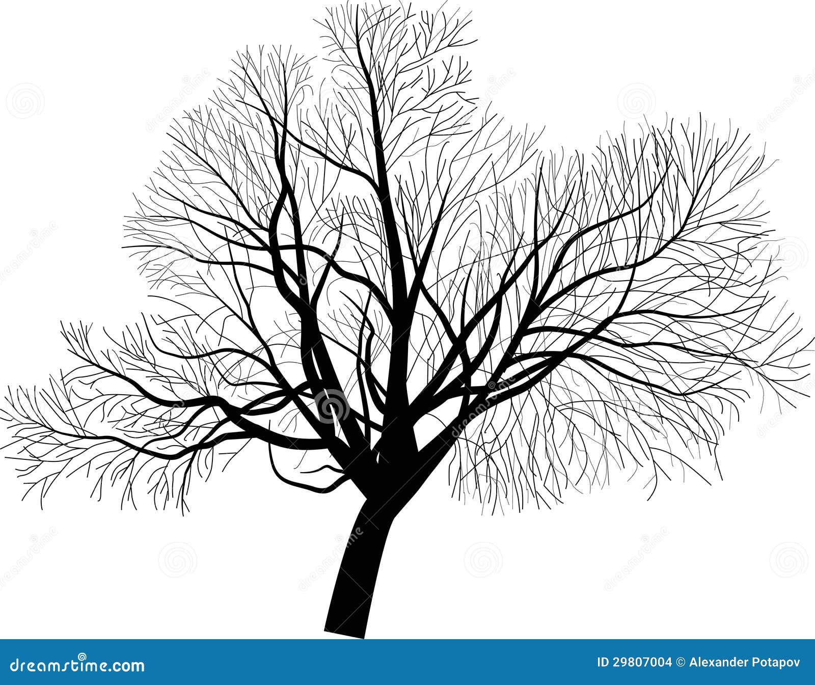 Ornate Bare Tree Trunk With Roots Cartoon Vector | CartoonDealer.com ...
