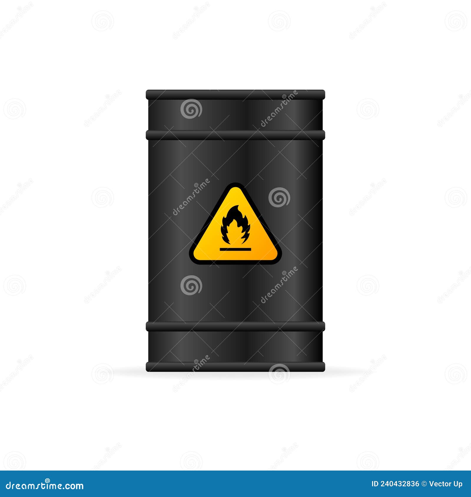 Illustration of Barrel with Flammable Sign on White Backdrop. Vector ...