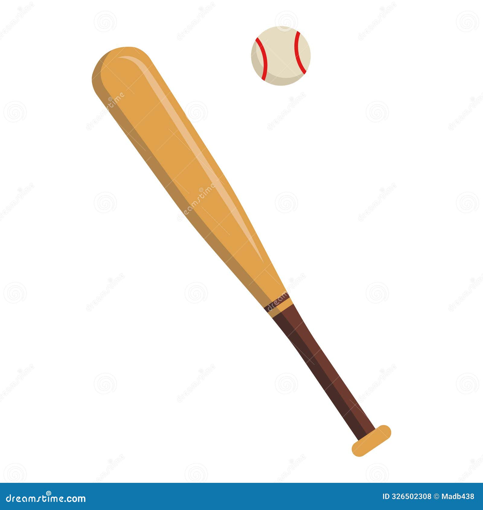 Illustration of a Baseball Bat with Softball. Stock Illustration ...