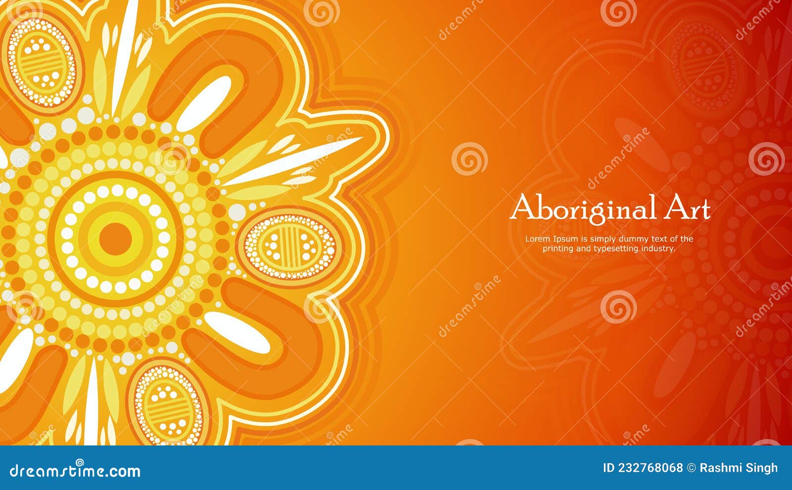 Aboriginal Art Vector Banner with Text in Bright Colors Stock ...