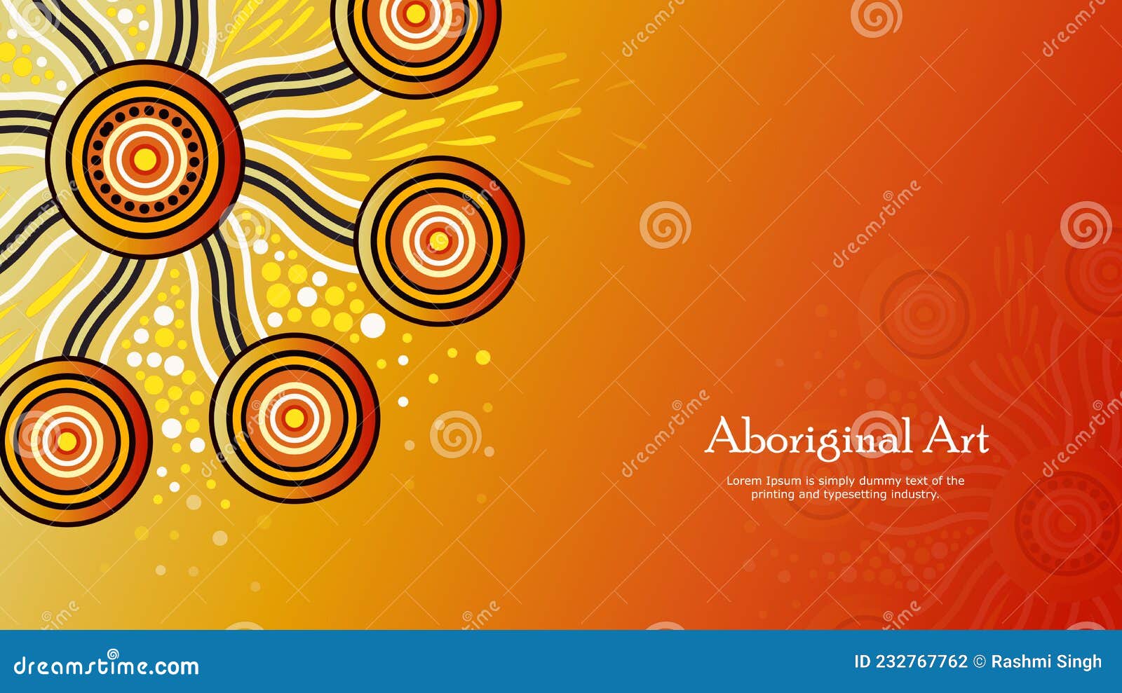 Aboriginal Artwork Vector Banner Design with Text. Stock Illustration ...