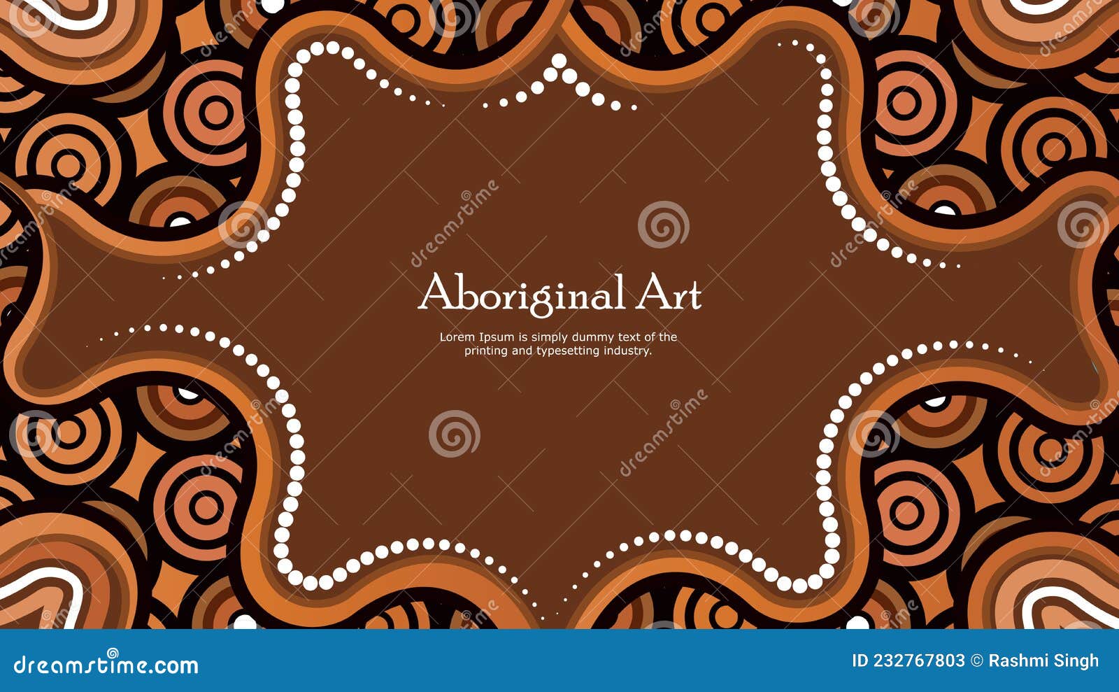 Brown Aboriginal Design Vector Banner with Text. Stock Illustration ...