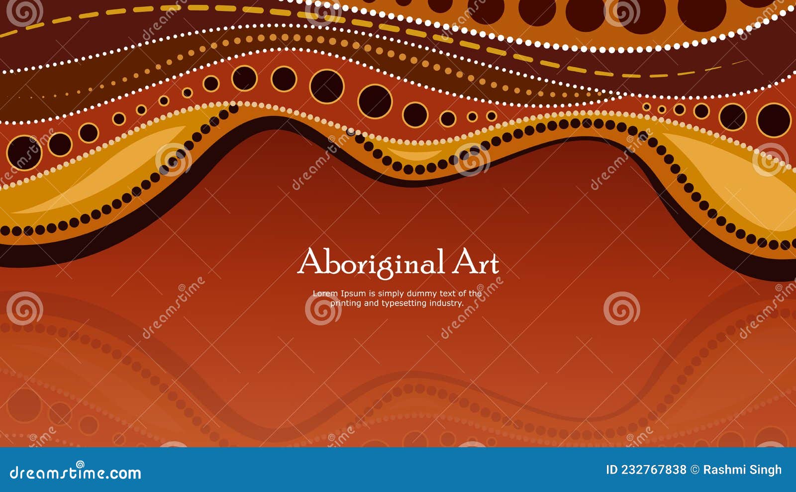 Aboriginal Dot Art Vector Banner with Text. Stock Illustration ...