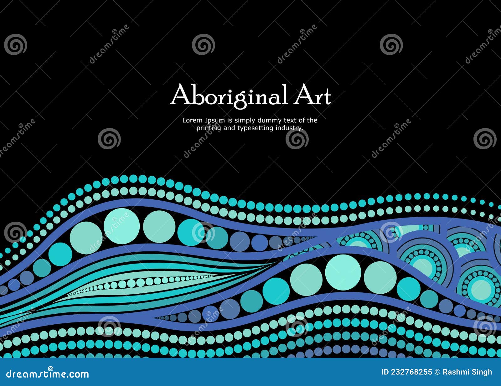 Aboriginal Dot Art Vector Banner with Text. Stock Illustration ...