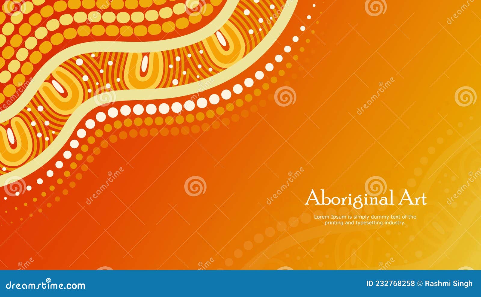 Aboriginal Dot Art Vector Banner with Text. Stock Illustration ...