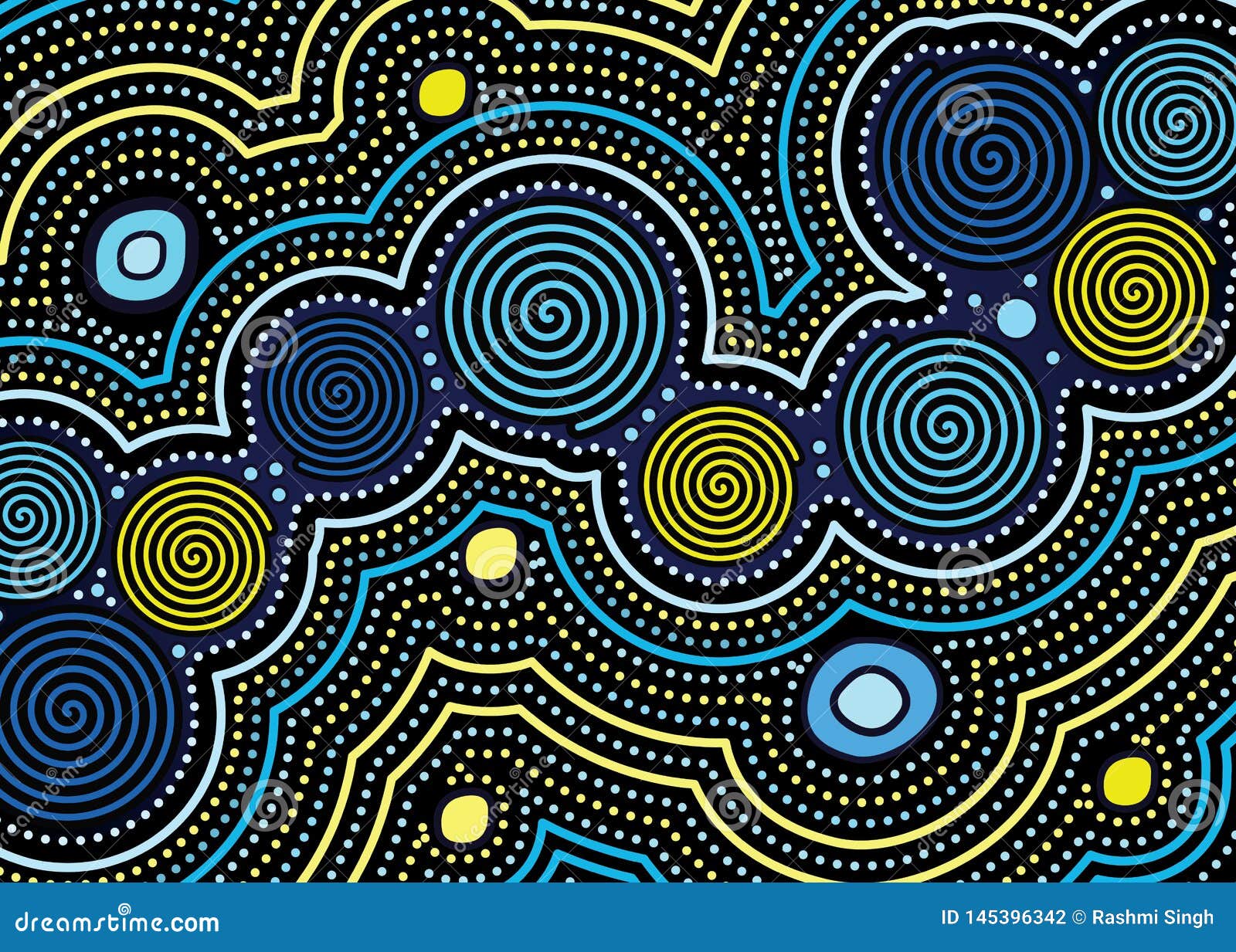 An Illustration Based On Aboriginal Style Of Dot Painting Depicting ...