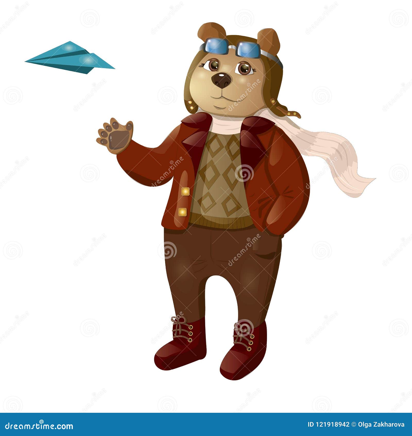 Illustration of Bear Pilot Character Stock Vector - Illustration of ...