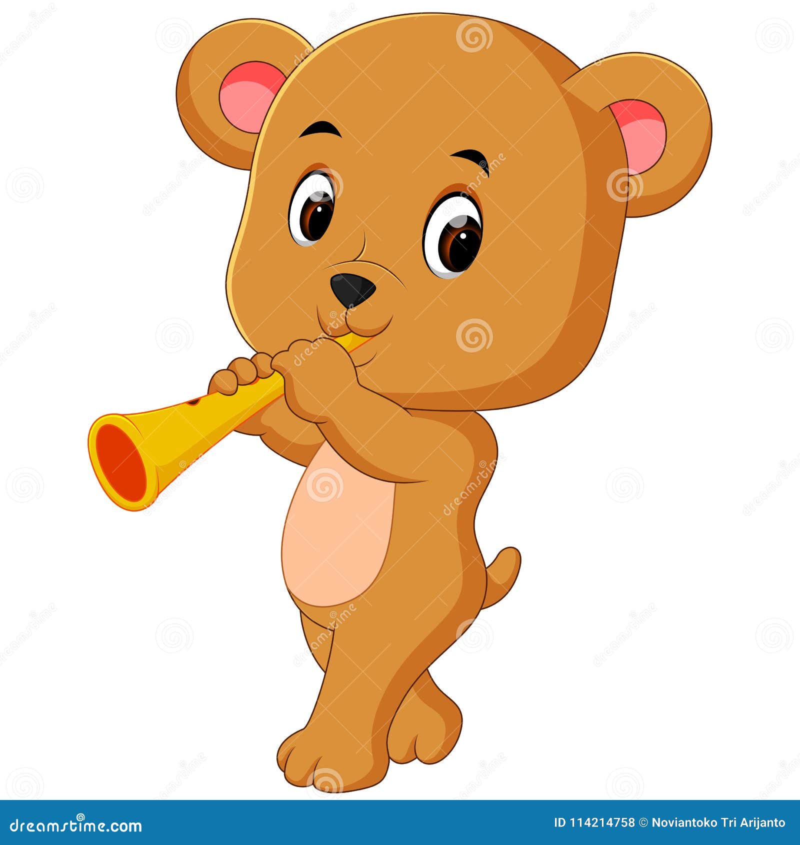 Bear playing saxophone stock vector. Illustration of creature - 114214758