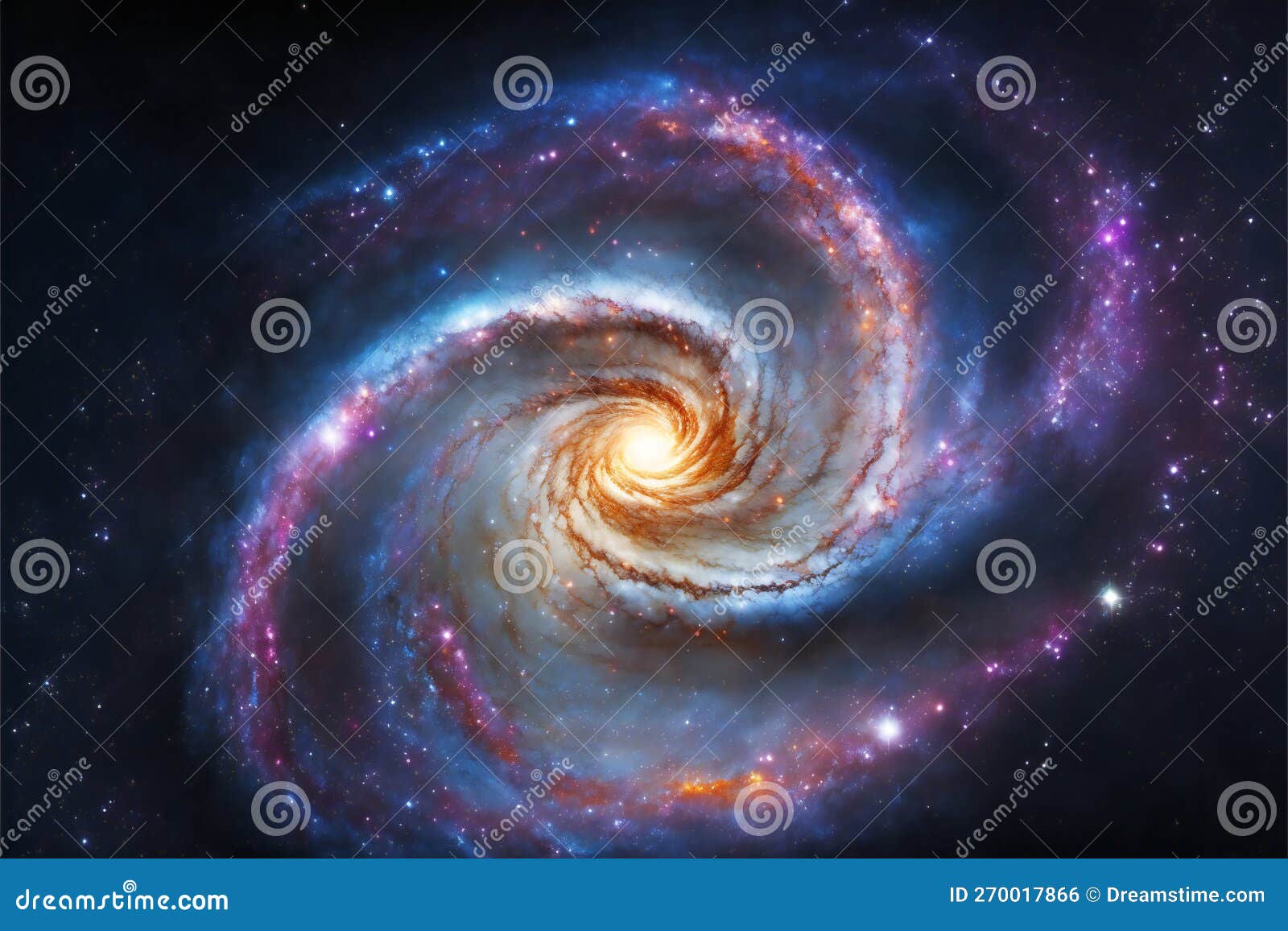 A Beautiful Bright Galaxy in Deep Space, Abstract, Planetarium Stock ...
