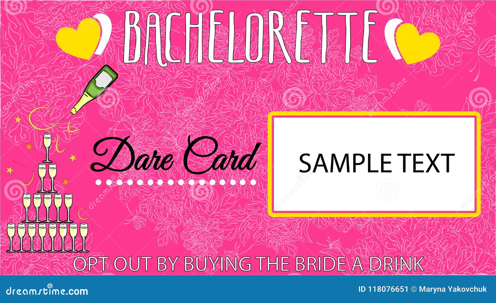 The bachelorette card stock vector. Illustration of holiday - 118076651