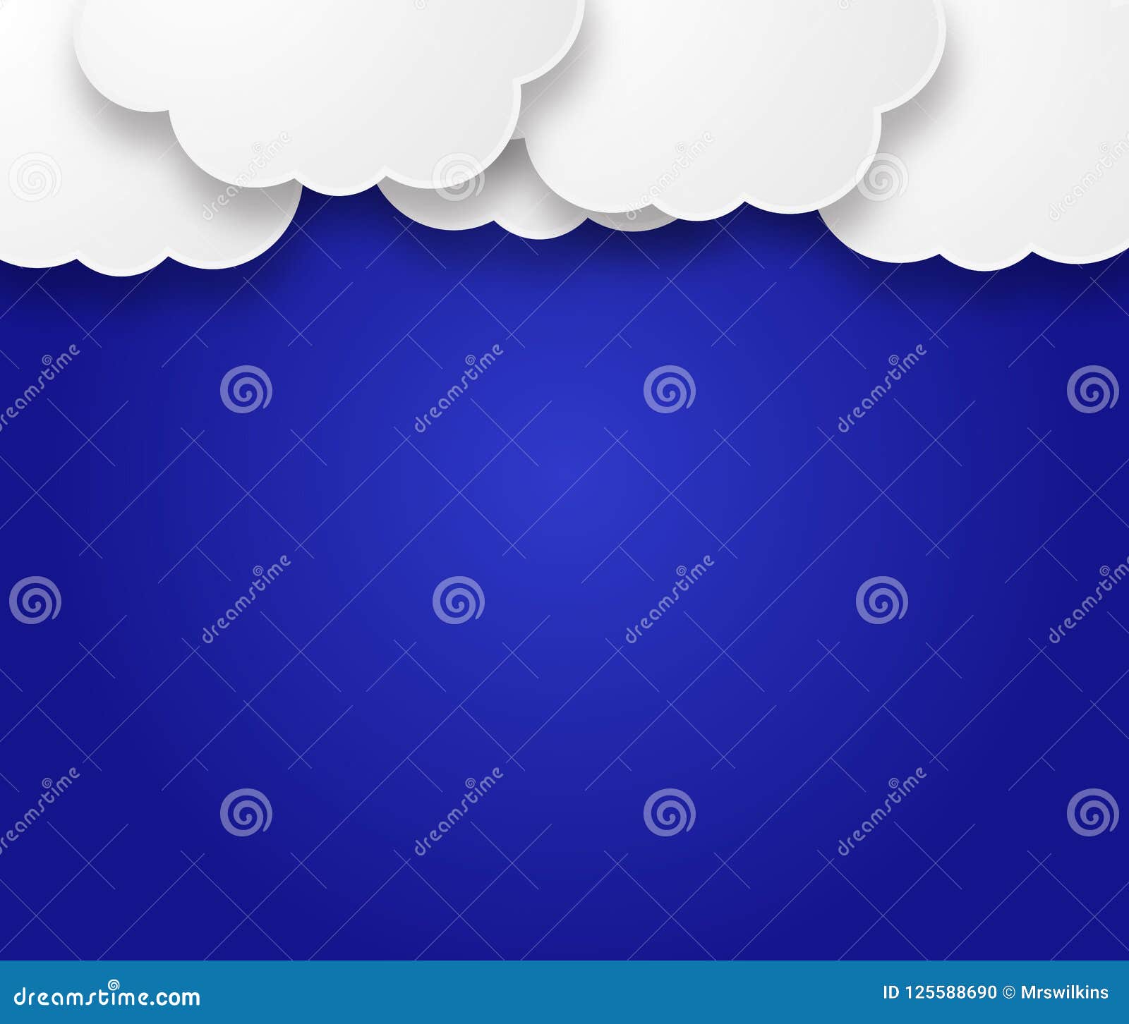 Illustration of a Beautiful Fluffy Empty Clouds on a Blue Background ...