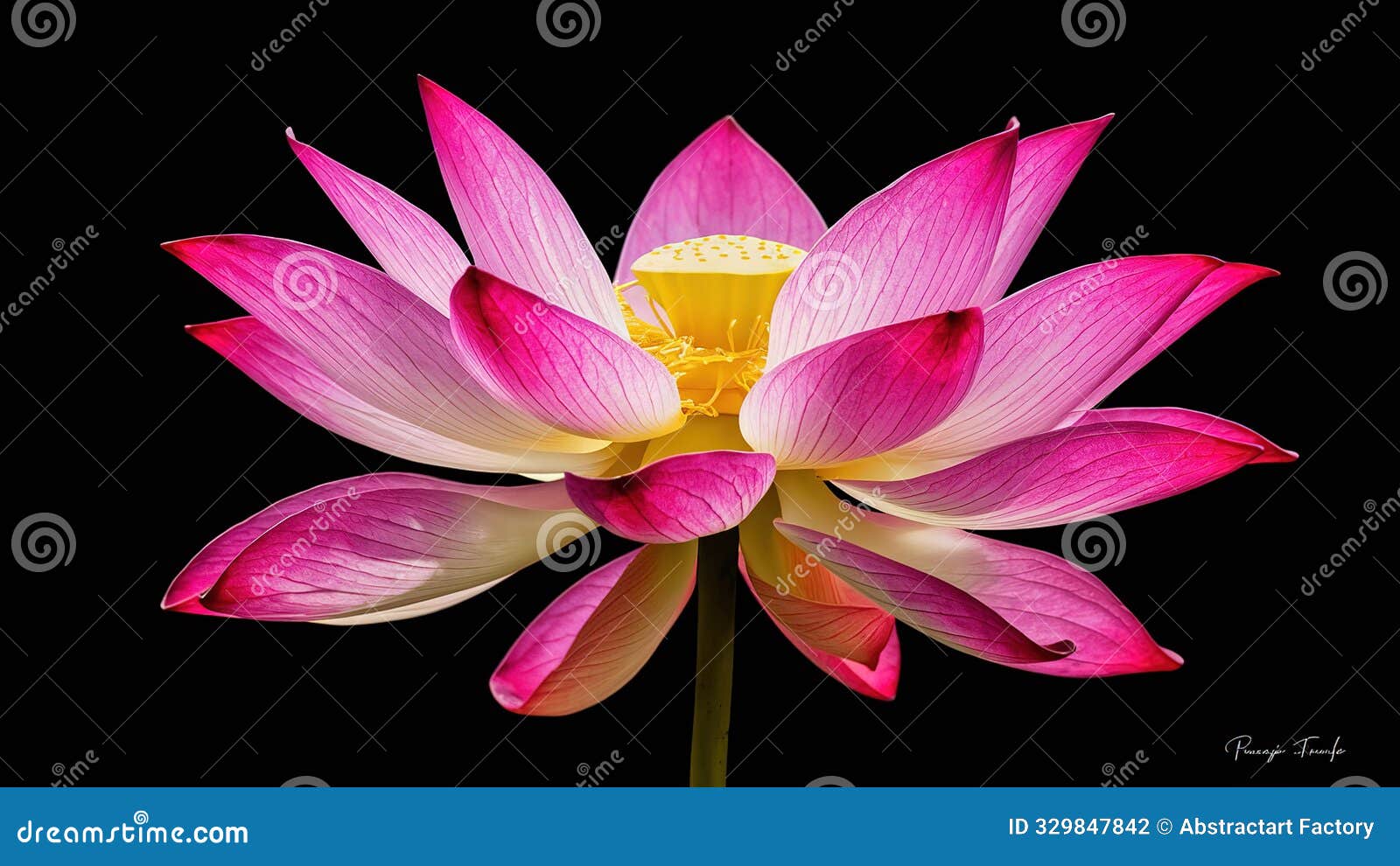 Illustration of a Beautiful Lotus Flower on a Solid Background ...