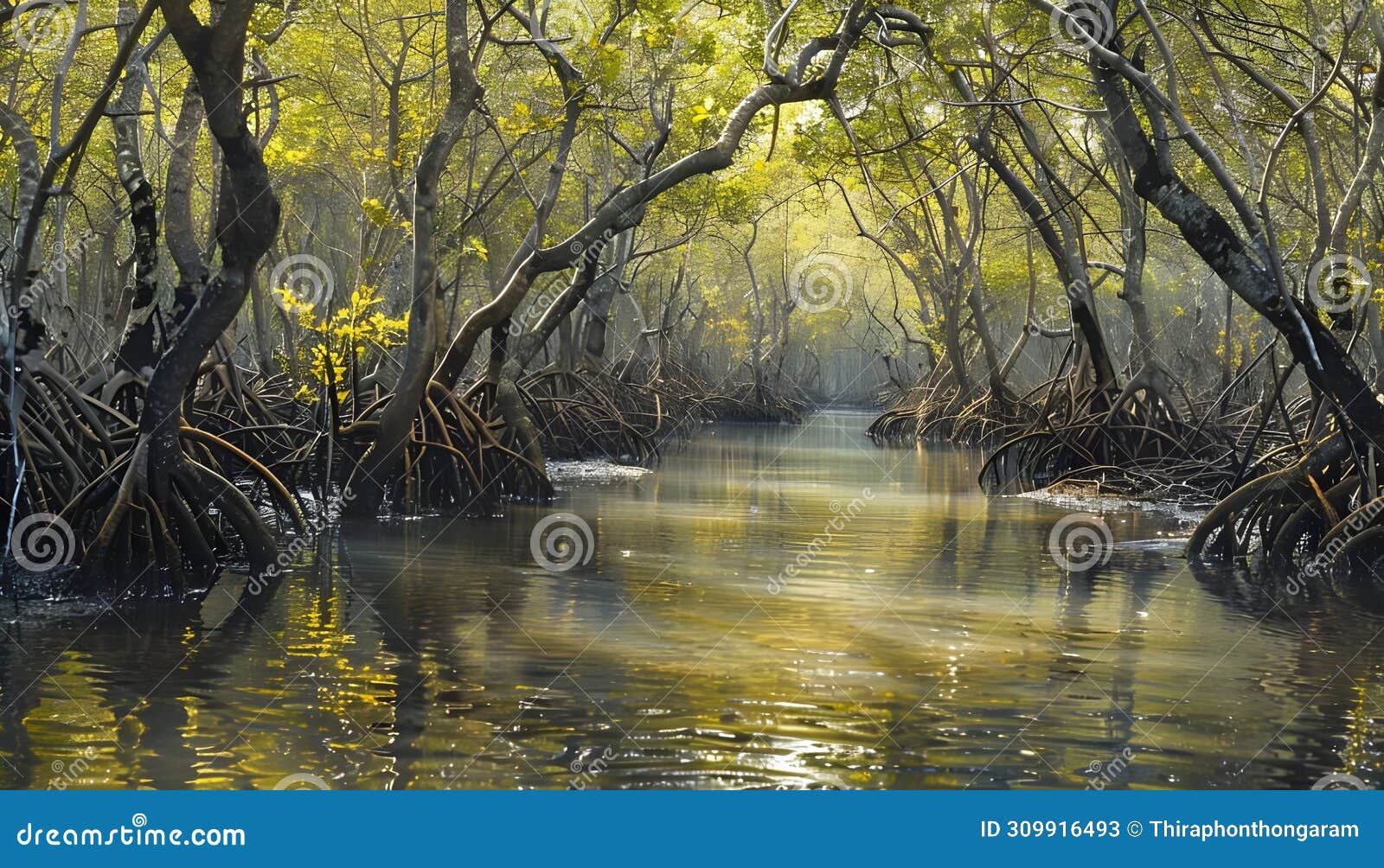 Beautiful Mangrove Tree Image Isolated On White Vector Illustration ...