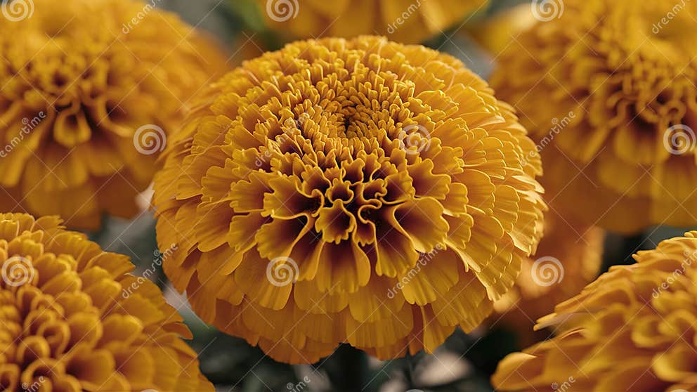 Illustration of a Beautiful Marigold Flower on a Solid Background ...