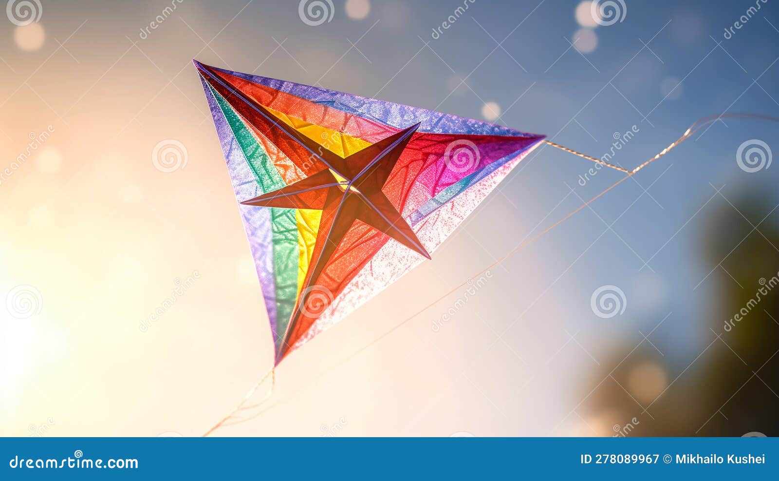 Illustration of a Beautiful Multi-colored Triangular Shaped Kite Stock ...