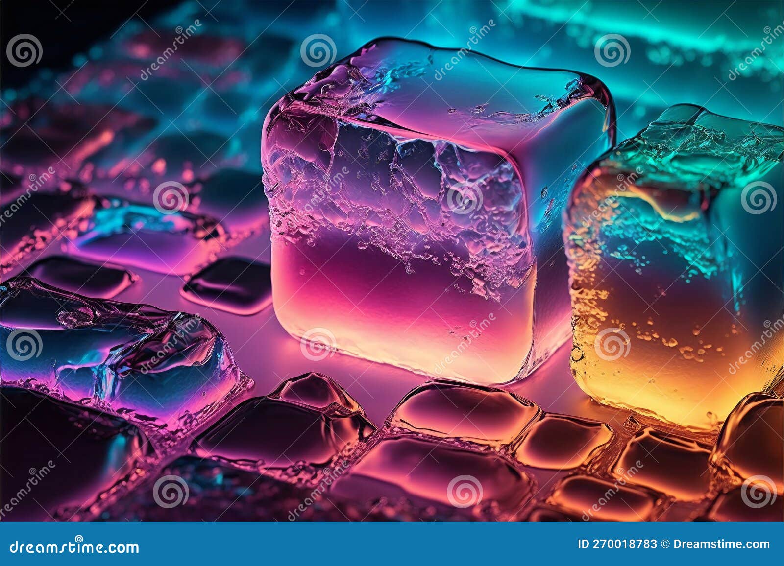 Beautiful Multicolored Glow Ice Texture, Abstract, Colors Stock ...