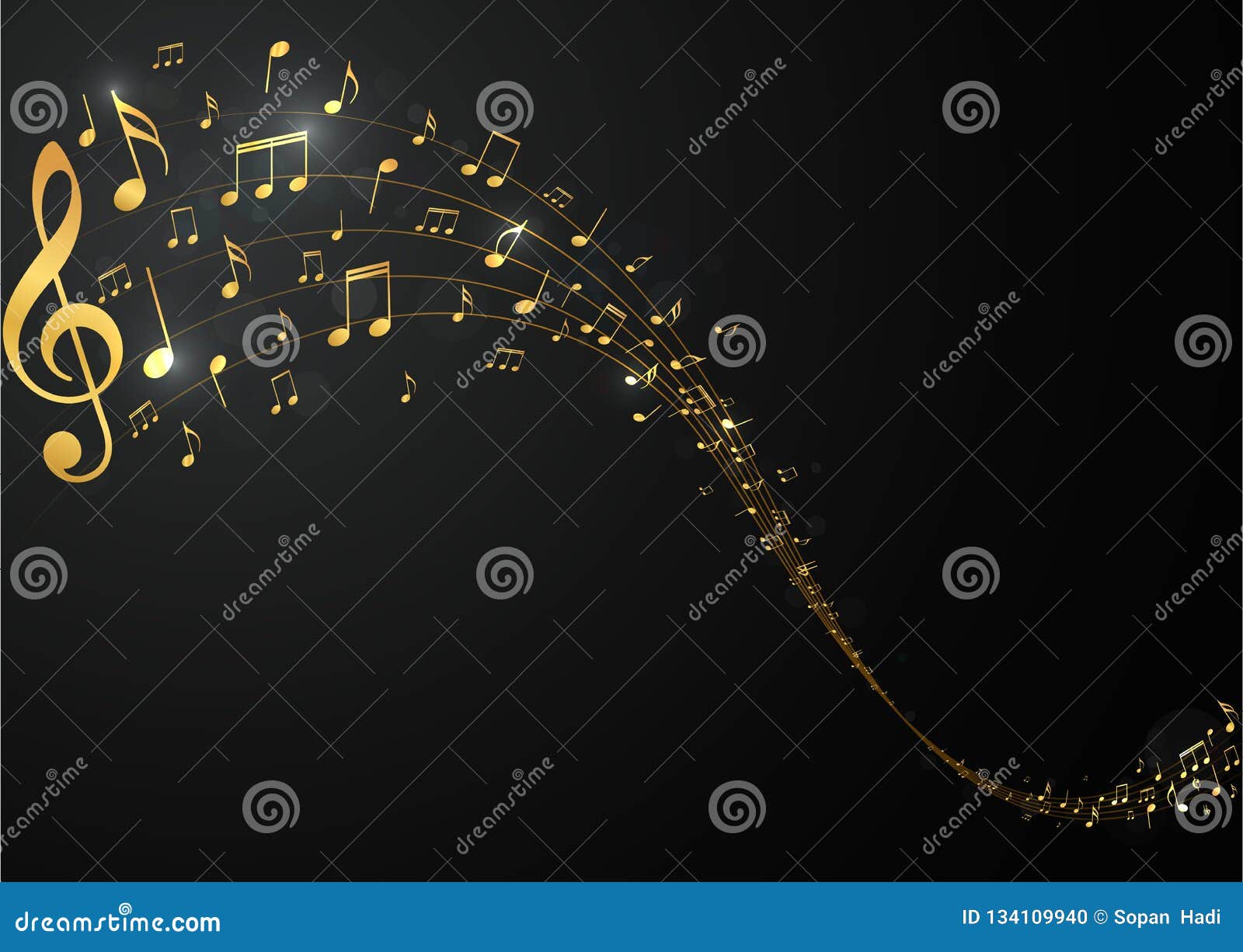 Music notes background stock vector. Illustration of classic - 134109940