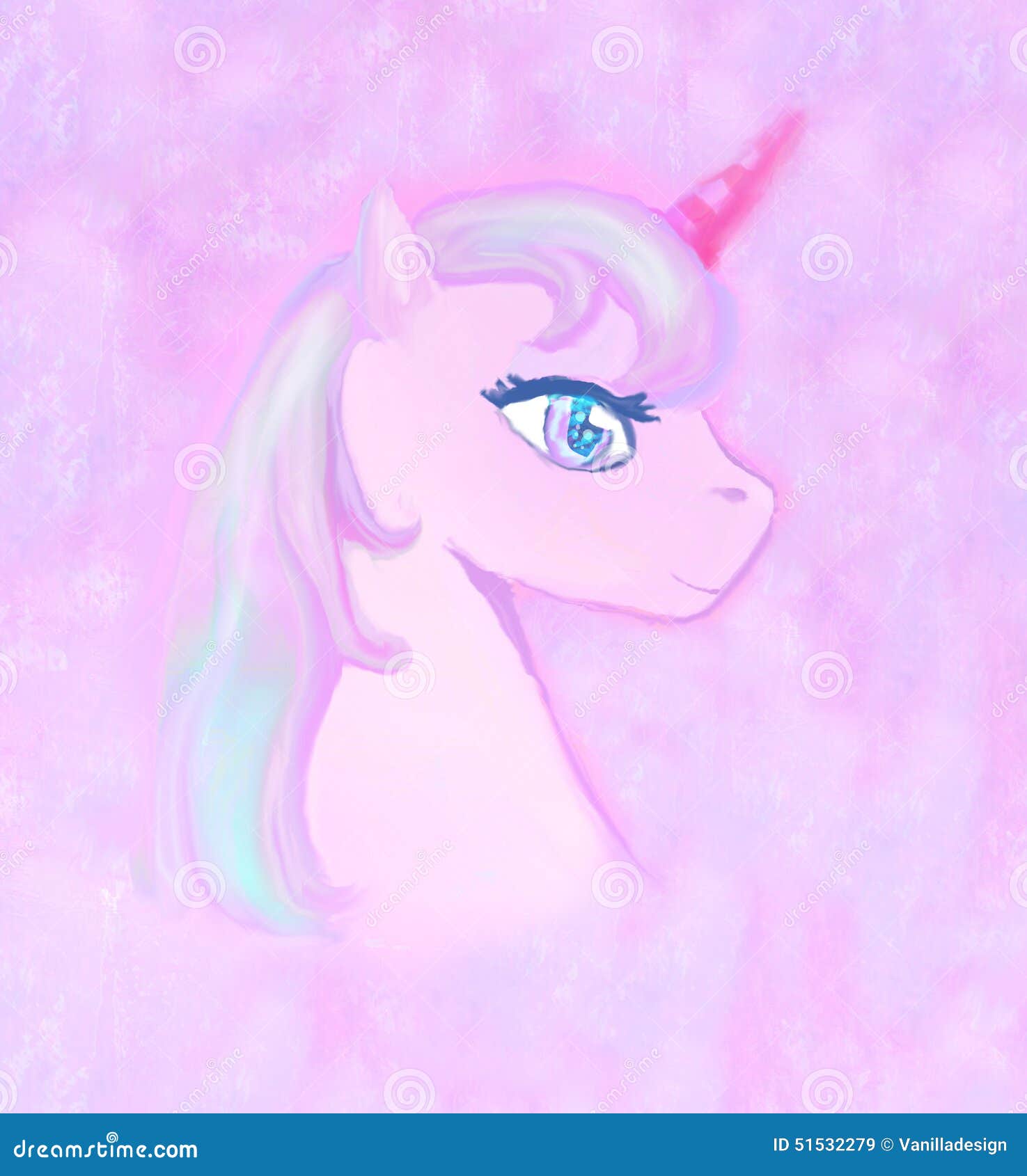 Illustration of Beautiful Pink Unicorn. Stock Illustration ...