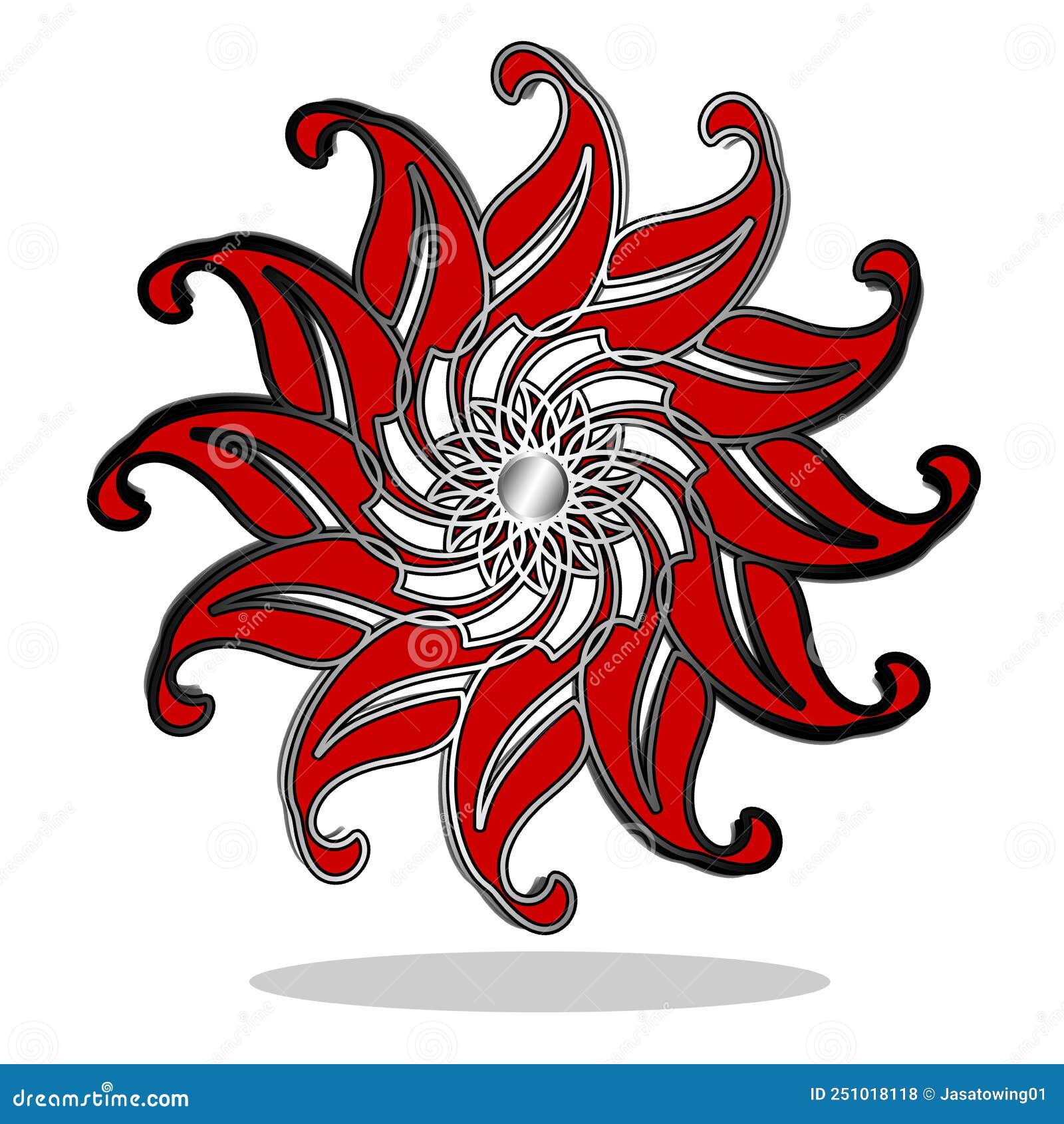 Illustration of a Beautiful Red Flower 3D Drawing. Stock Illustration ...