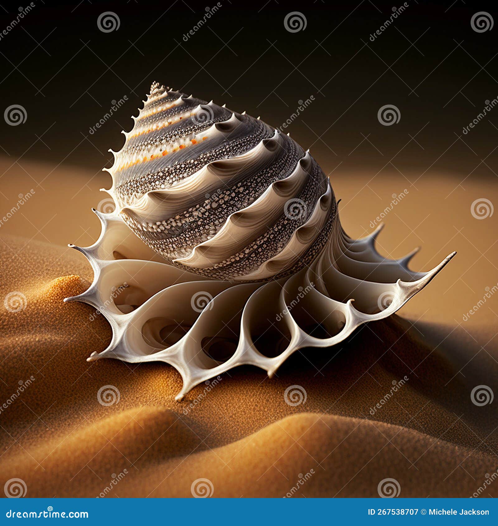 Seashell on the Seashore, Abstract Shape, Generative Ai Stock ...