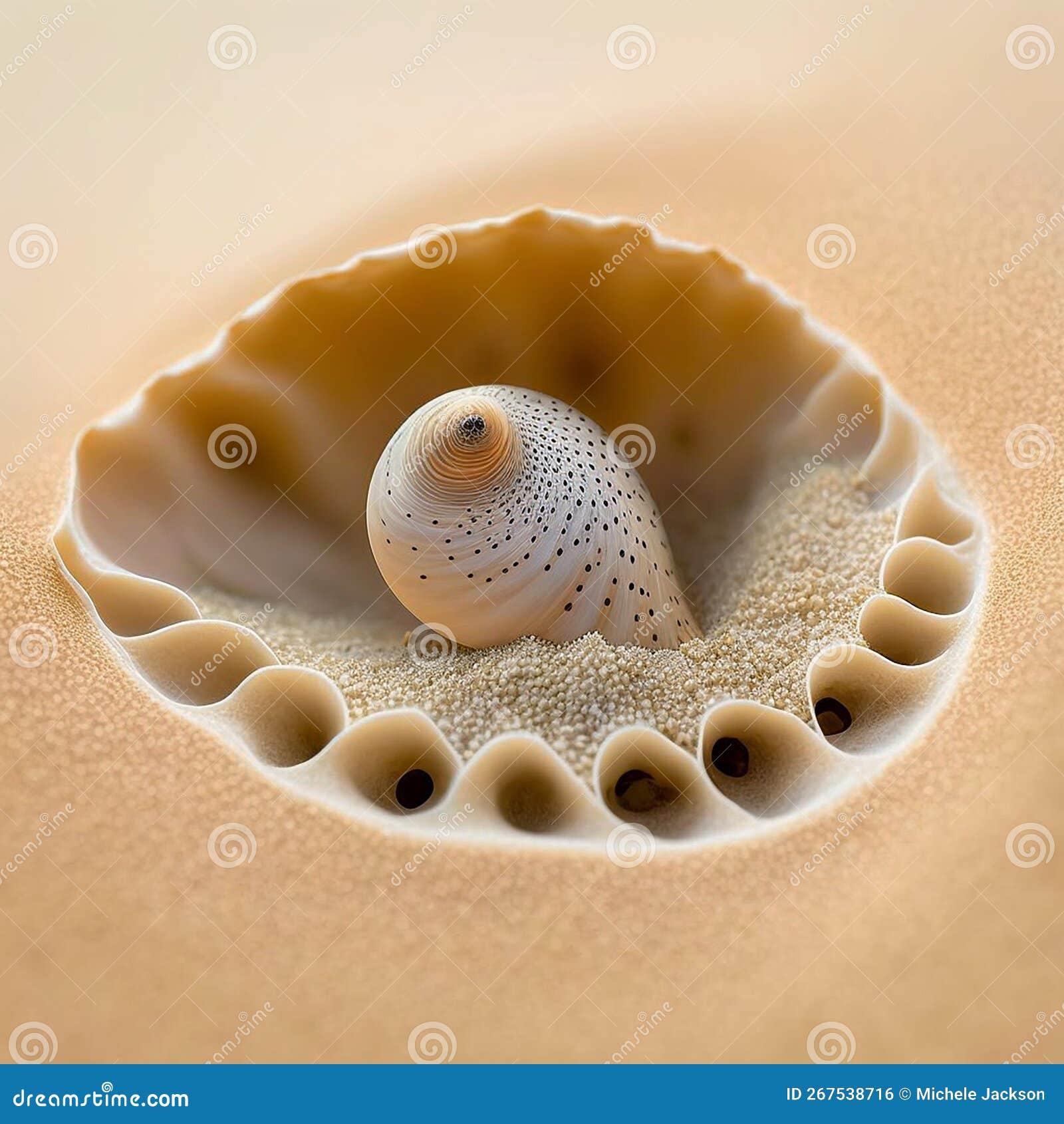 Seashell on the Seashore, Abstract Shape, Generative Ai Stock ...