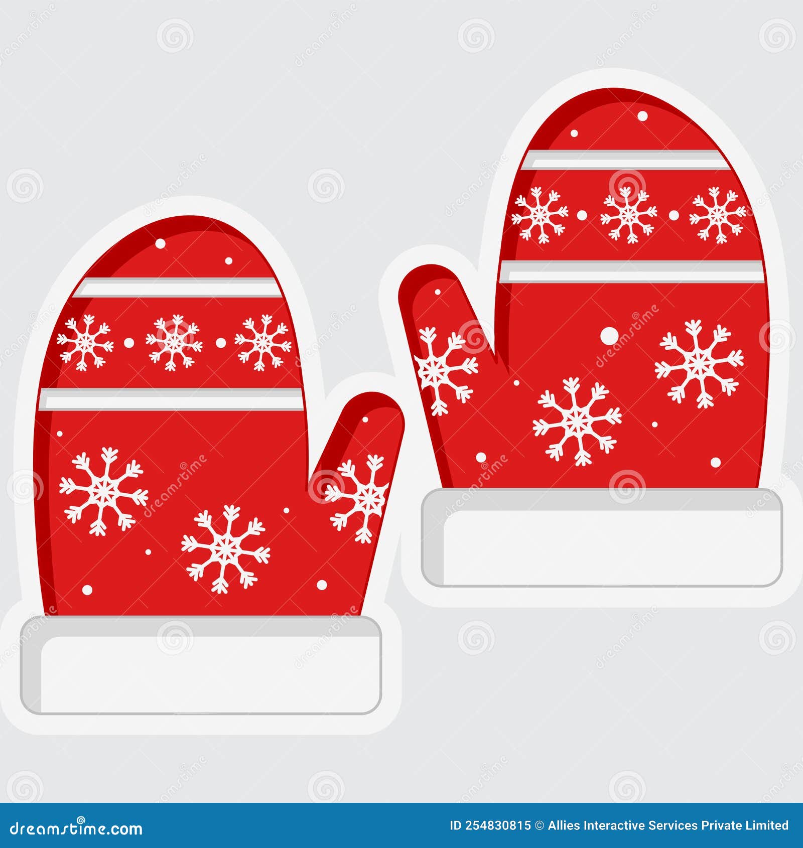 Illustration of Beautiful Sticker Style Gloves Icon on White Stock ...
