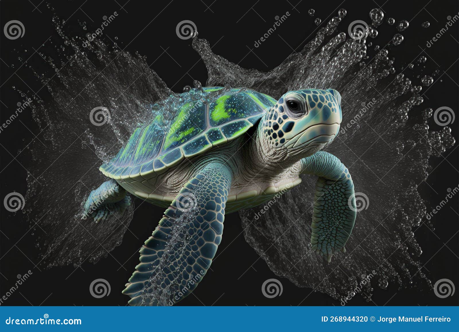 Illustration of a Beautiful Turtle, Image Generated by AI Stock ...
