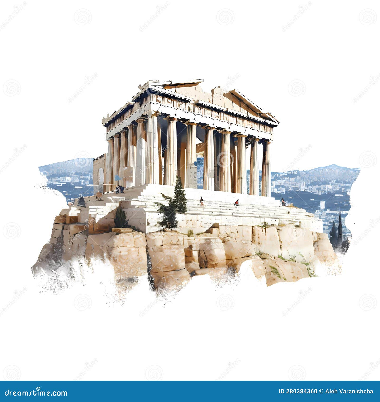 Illustration of Beautiful View of Athens, Greece Stock Illustration ...