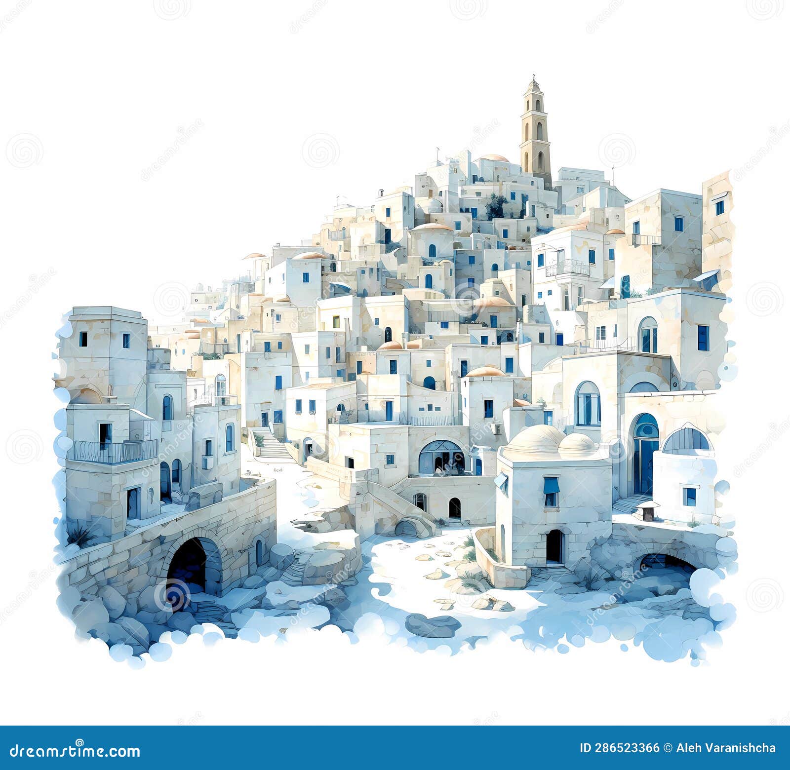 Illustration of Beautiful View of Matera, Italy Stock Photo - Image of ...