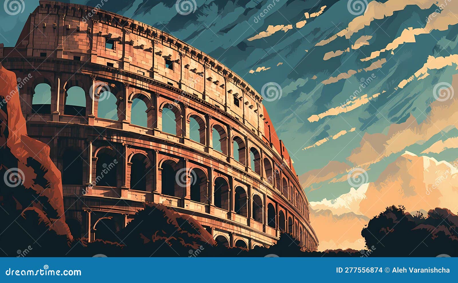 Illustration of Beautiful View of Rome, Italy Stock Illustration ...