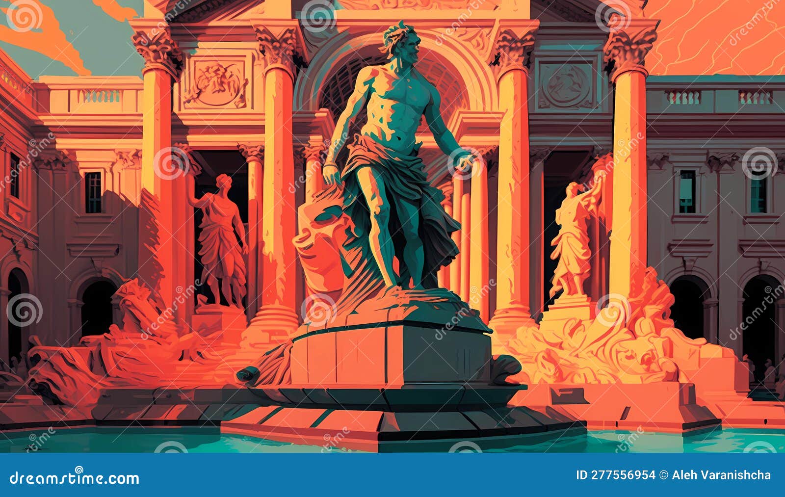 Illustration of Beautiful View of Rome, Italy Stock Illustration ...