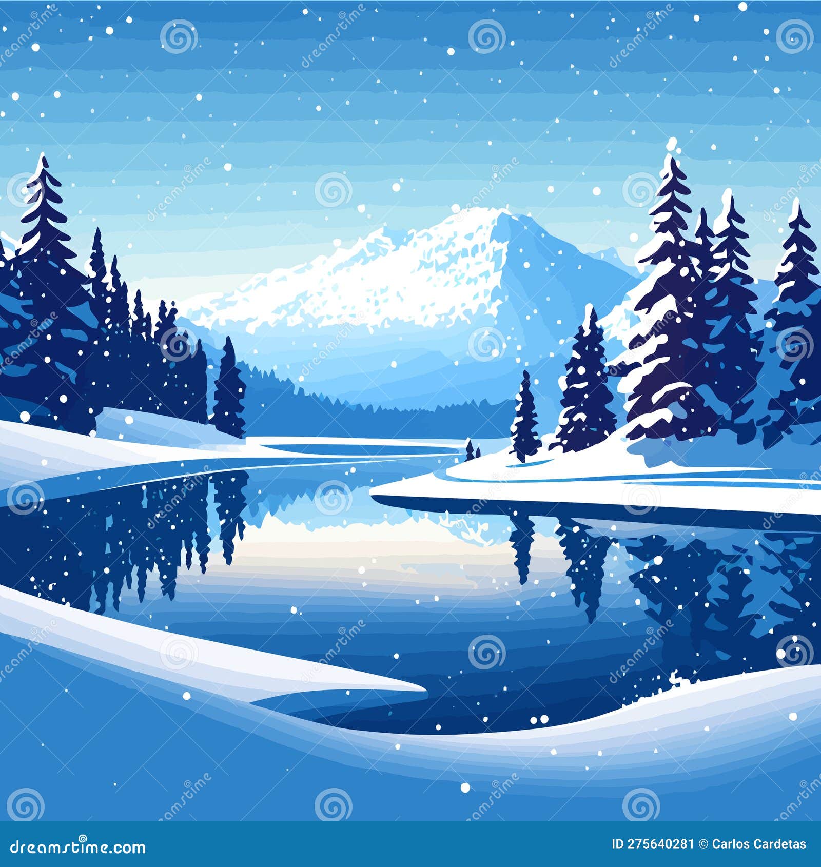 Illustration of a Beautiful Winter Scene Stock Illustration ...
