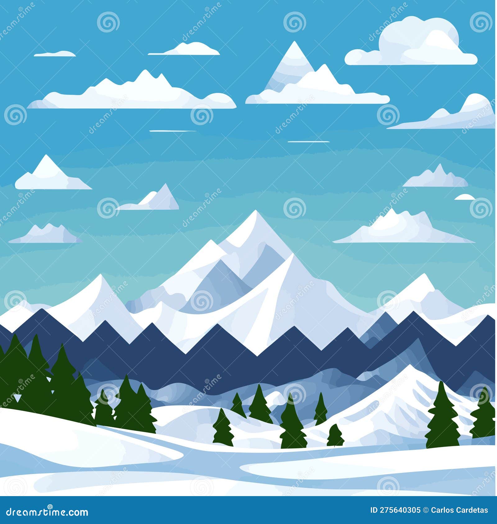 Illustration of a Beautiful Winter Scene Stock Illustration ...