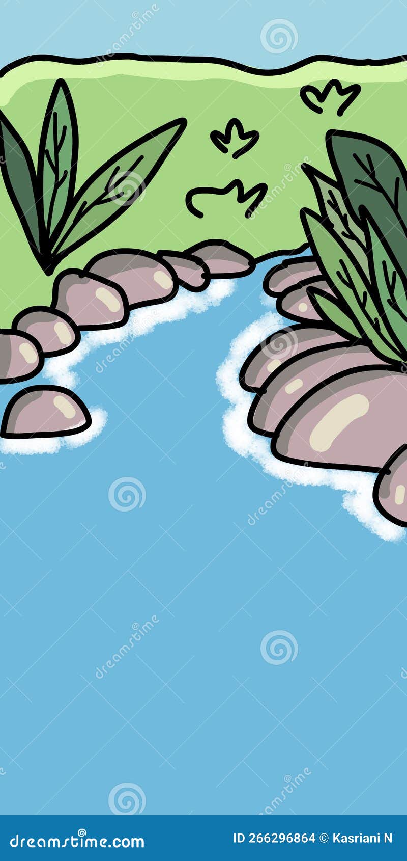 The Illustration of Beautifull River. River Cartoon. Stock Illustration ...