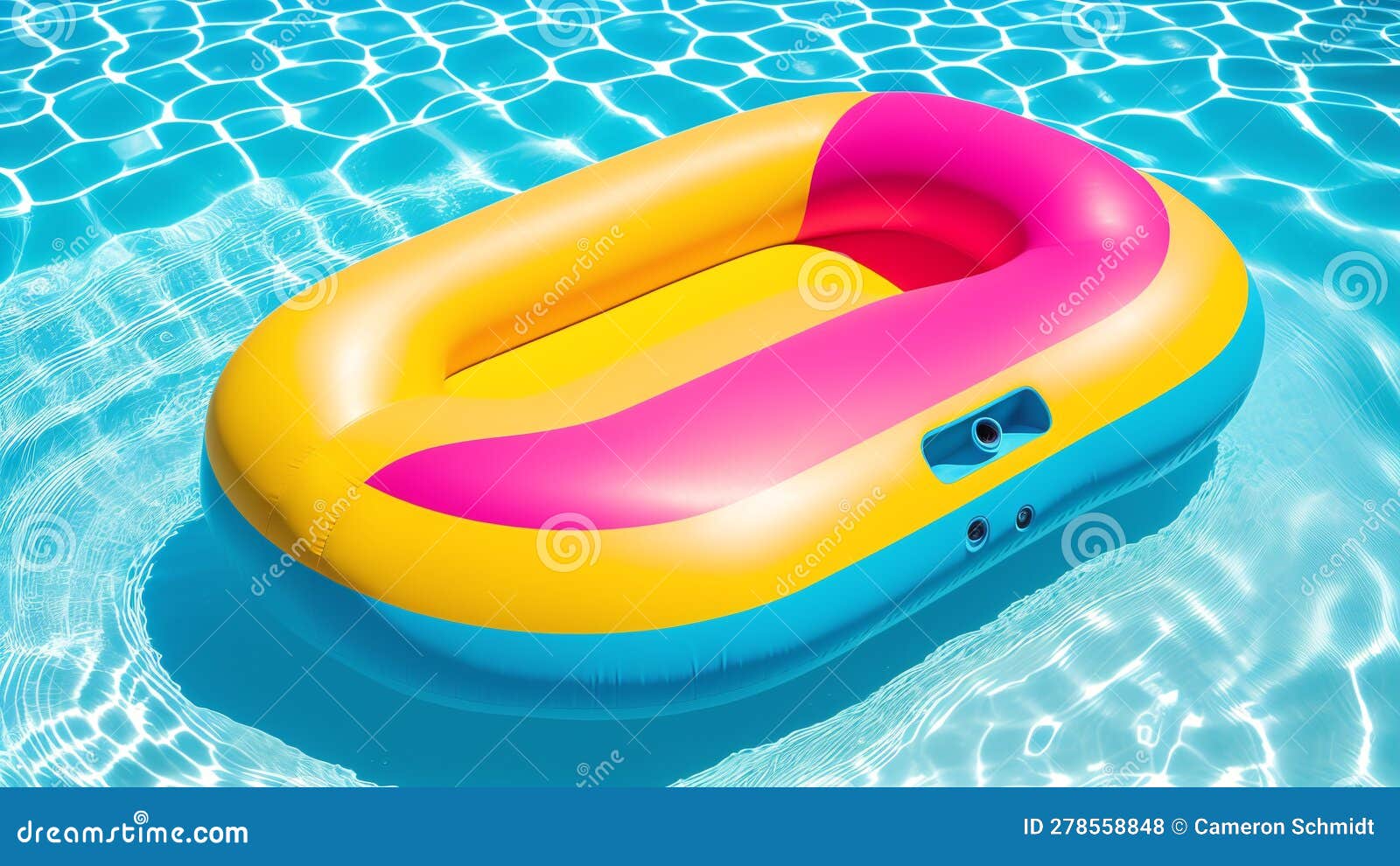 An Illustration of a Beautifully Rendered Pool with a Floating Raft AI ...