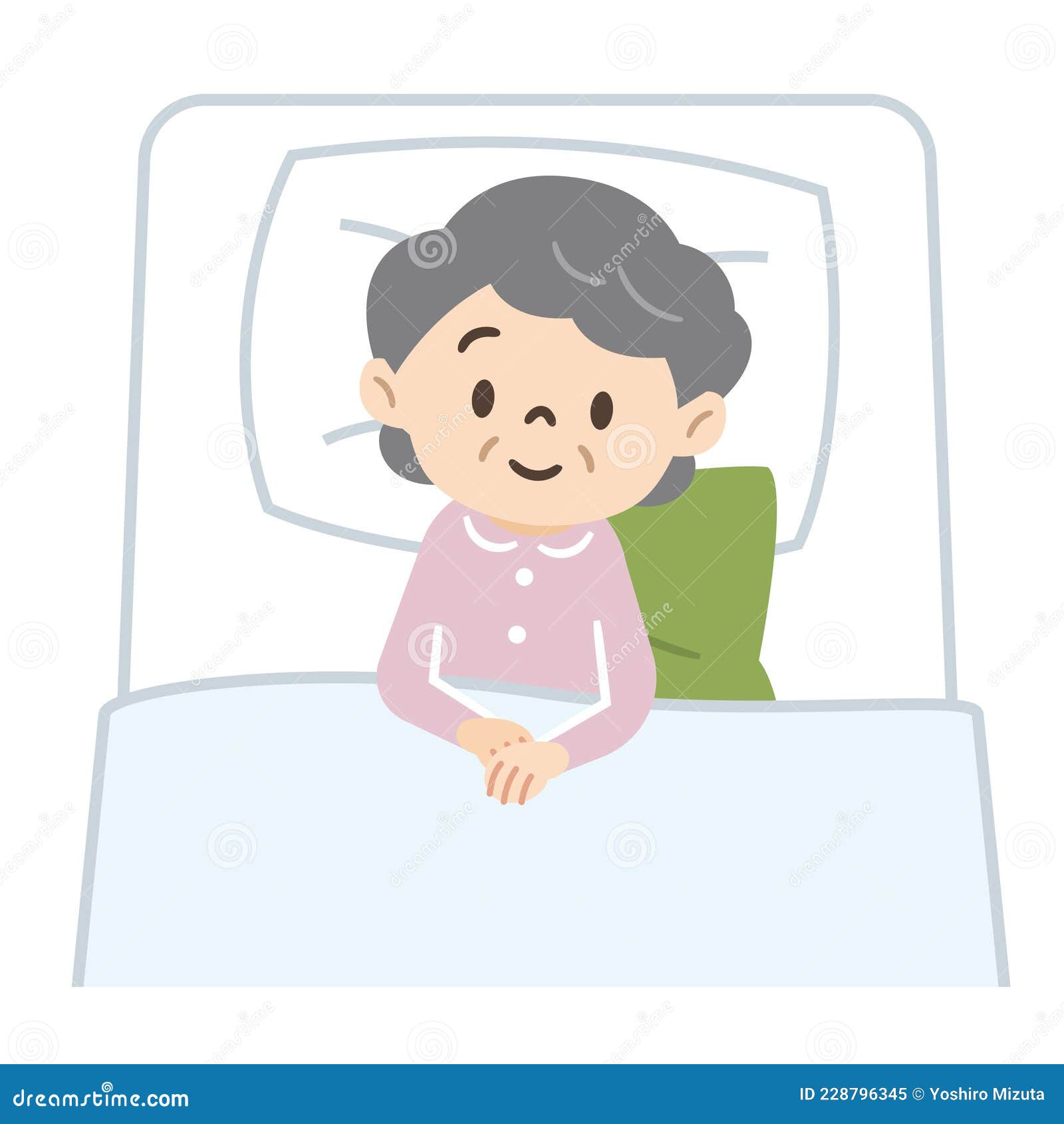 Illustration of a Bedridden Senior Woman Stock Vector - Illustration of ...
