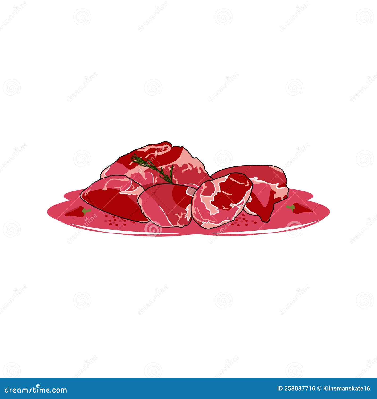 Illustration Beef and Meat Design Vector Background Stock Vector ...