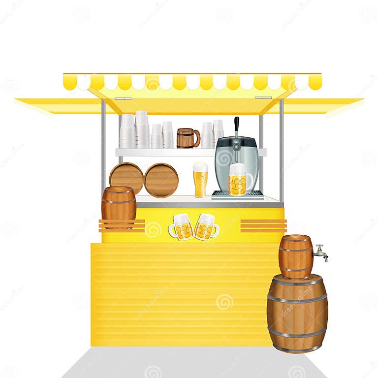 Illustration of beer kiosk stock illustration. Illustration of cellar ...